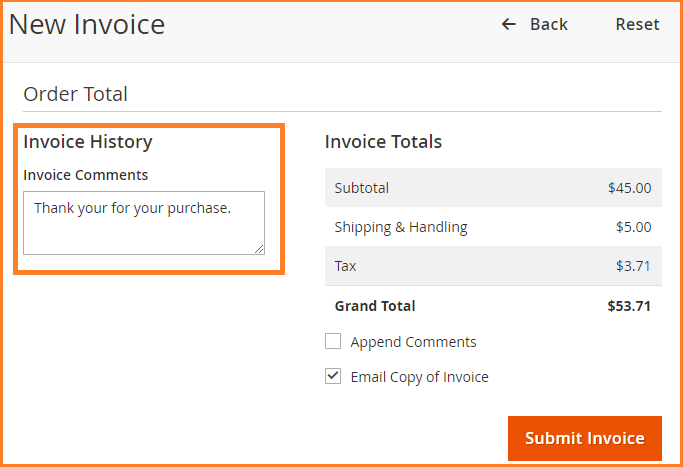 How to Configure Invoice Comments in Magento 2?